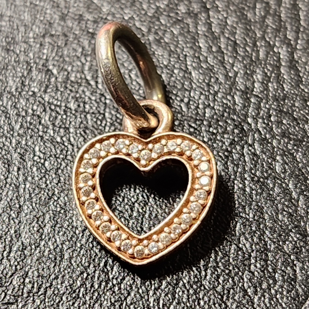 Retired Pandora Rose Gold Symbol Of Love Dangle - Gem